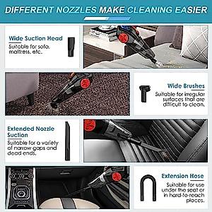 CSCL Handheld Vacuum Cordless Car Vacuum Cleaner, 120W High Power Rechargeable Handheld Car Vacuum with Strong Suction, Portable Wireless Hand Held Vacuum Cleaner Wet Dry for Car, Home, Pet Hair