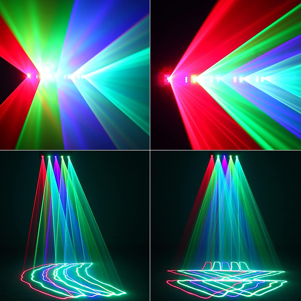 U`King Stage Laser Light DJ Light, 5 Beam Effect Sound Activated DJ Party Lights RGBYC LED Projector Party Lights Music Lights with Remote Control DMX for Dancing Birthday Bar Pub Stage Lighting