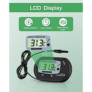 Zacro Petbank 2 Pack Digital Aquarium Thermometer, Fish Tank Thermometer, Water Thermometer with Large LCD Display, Reptile Thermometer for Fish Tank Water Terrarium