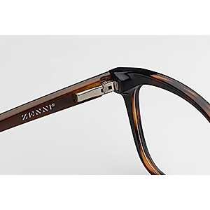 ZENNI Blue Light Blocking Reading Glasses for Women Stylish Cat-Eye Frame Tortoiseshell TR90 Light Eyewear +1.50 Magnification
