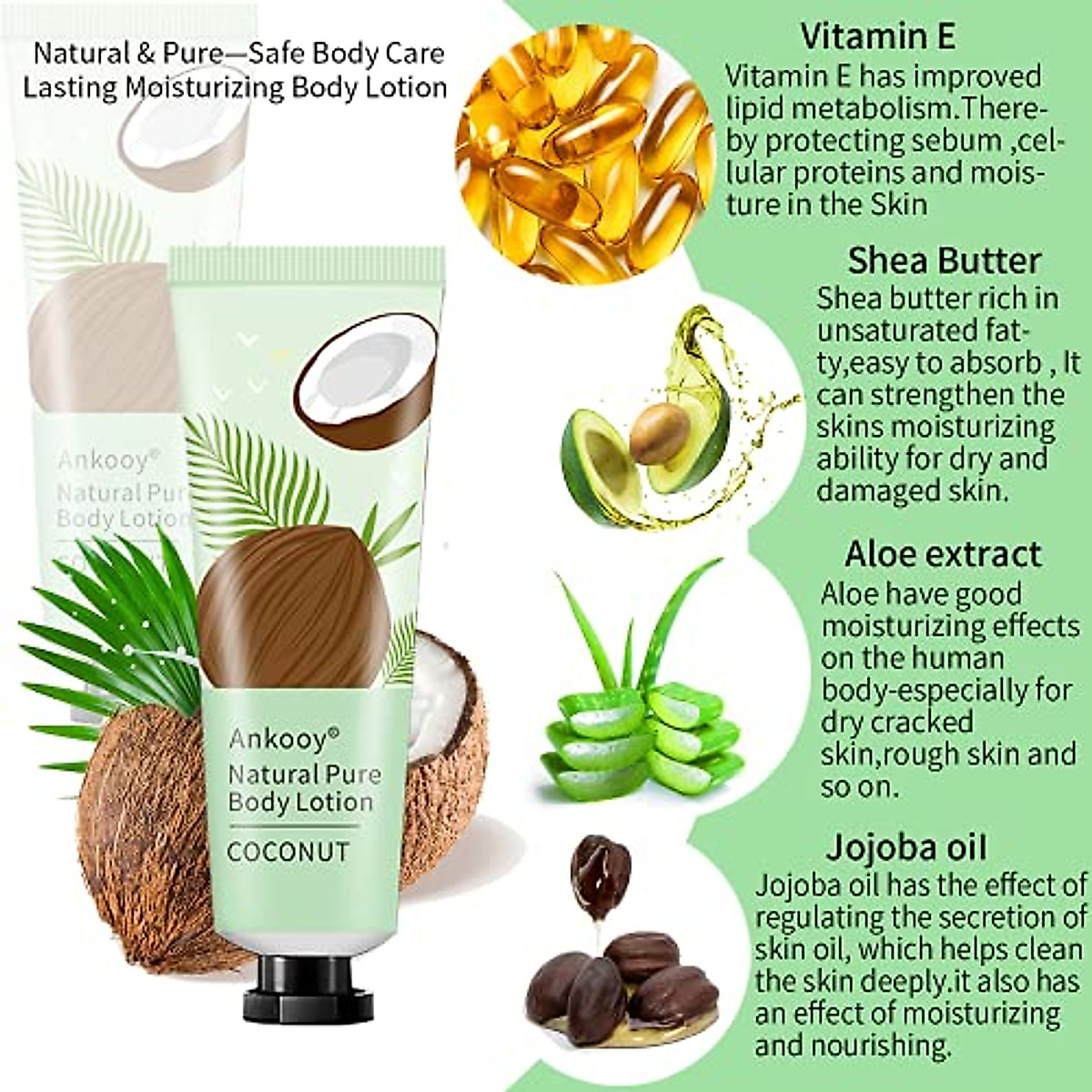 ANKOOY 20 PACK Body Lotion Bulk for Women Dry Skin,Travel Size Lotion Sets for Women-Natural Scented Body Cream Mini Travel Lotion Small Gifts Birthday Mother's Day Bulk Christmas Gifts for Women