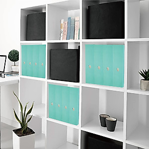 ANSSDO 12 Pack Teal Cardboard Magazine Holders, Premium Magazine File Holder for Desk, Foldable Large Volume Magazine File Organizer as Book Bins or Folder Holder for Office or School…