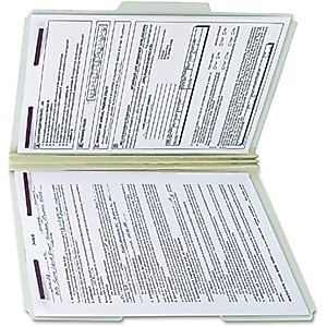 Smead® Pressboard Fastener Folders With SafeSHIELD® Fasteners, 3" Expansion, Legal Size, 100% Recycled, Gray/Green, Box