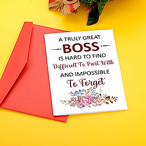 TI-EDC Christmas Card for Boss Leader Mentor, Funny Boss's Day Card for Men Women, Appreciation Card for Manager Employer, World's Best Boss Birthday Card, Cute Bosses Day Card Gifts for Her Him