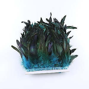 2.19yd Natural White Chicken Feathers Trim Fringe Rooster Feather Ribbon for Festival Party Clothing Decoration Craft