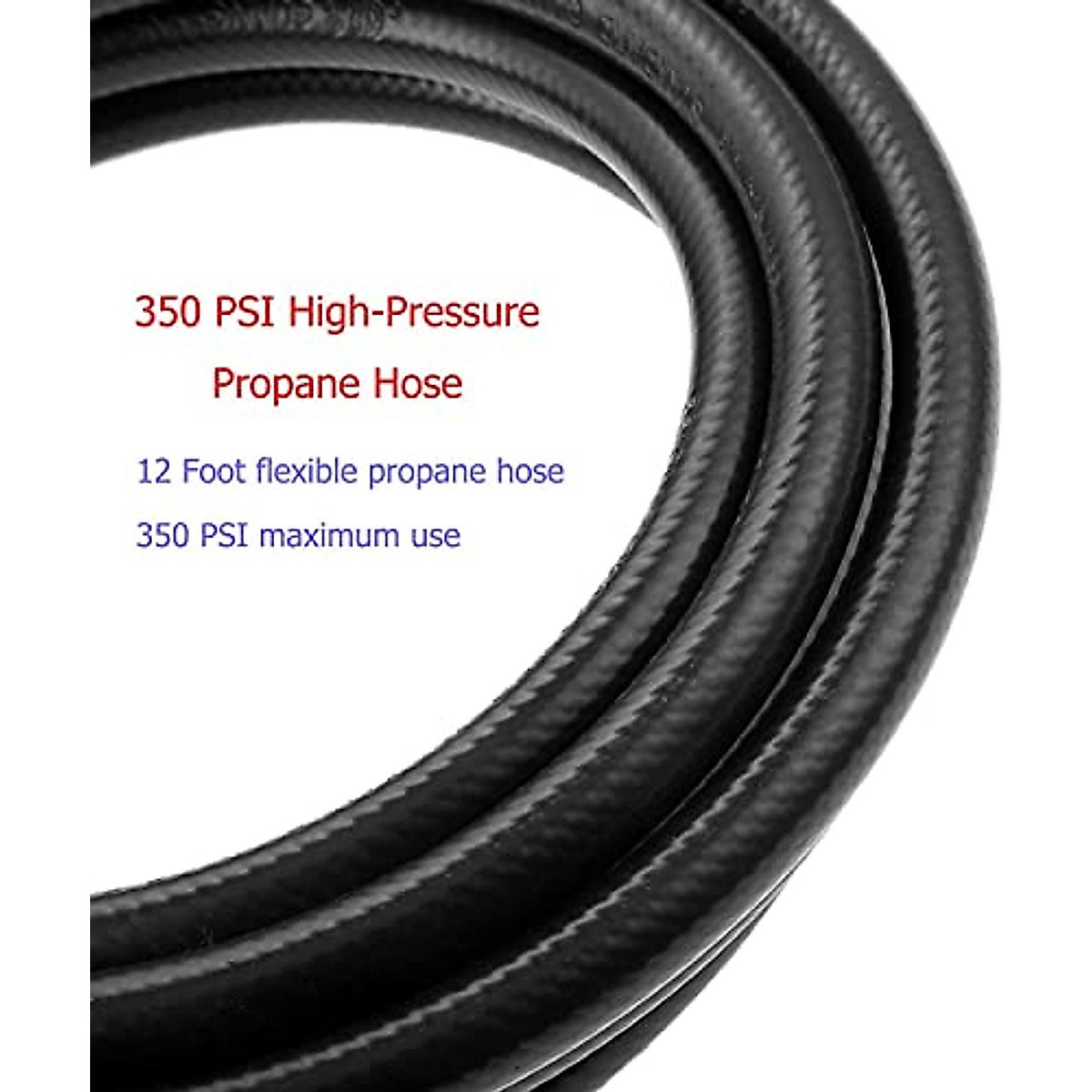 350PSI Soft Nose P.O.L Valve with 12FT Propane Torch Weed Burner Replacement Hose for Connection of Propane Tank to Propane Weed Burner Torch Head Burner