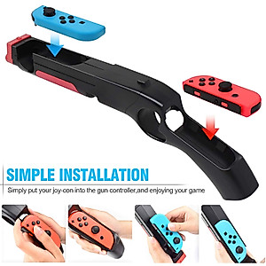 INFURIDER Game Gun Controller for Nintendo Switch Hunting Game,Handle Grips Compatible for Joy-con Shooting Games,Gunshot Controller Adapt for Other Shooting Game on Switch