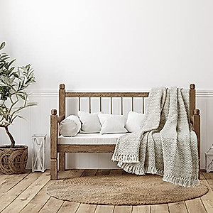 Americanflat 100% Cotton Throw Blanket for Couch - 50x60 - All Seasons Neutral Lightweight Cozy Soft Blankets & Throws for Bed, Sofa or Chair. Indoor or Outdoor [Cream Beige Zig Zag]