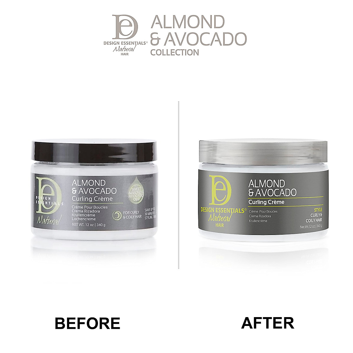 DESIGN ESSENTIALS Natural Almond & Avocado Curling Creme, 12 Ounce
