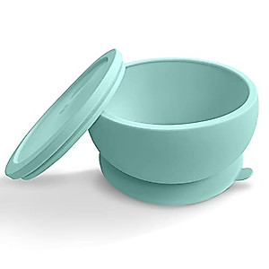 Octopod Silicone Baby Suction Bowl With Lid - Toddler & Baby Bowls, Baby Food Containers, Spill Proof Bowls For Toddlers, Suction Baby Bowls With Lids, Food Grade Silicone Bowls For Babies (Blue)