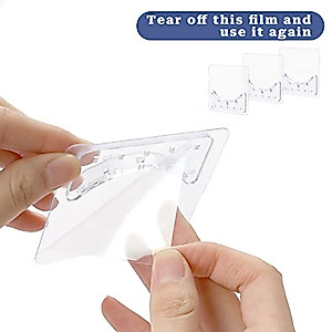 Transparent Adhesive Shower Curtain Rod Holder, Invisible Wall Mount Holder for Curtain Rod, Bathroom Curtain Rod Tension Bracket No Drilling Shower Rod Holders for Wall