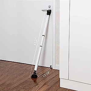 HonesaLoc 2-in-1 Door Security Bar & Sliding Patio Door Stopper Security Jammer Bar Child Proof Adjustable Constructed of High Grade Iron Window Doors Security Bars, White
