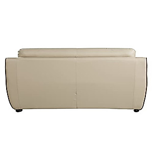 Blackjack Furniture Radford Leather Air/Match Upholstered Modern Living Room Sofa, Beige