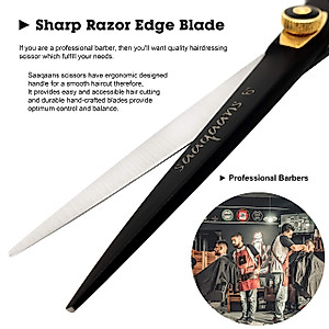 Saaqaans Professional Barber Shears Kit Tools - Hair Cutting Scissors Set for Hairdresser/Hair Salon + Thinning/Texture Hairdressing Haircut Shear for Beautician + Straight Razor + 10 Blades with Case