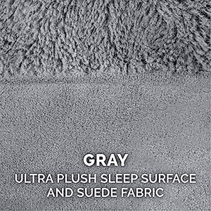 Furhaven Large Orthopedic Dog Bed Plush & Suede Sofa-Style w/ Removable Washable Cover - Gray, Large