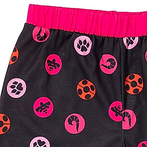 Miraculous Cat Noir Ladybug Rena Rouge Big Girls Pajama Shirt Shorts Black/Pink 14-16