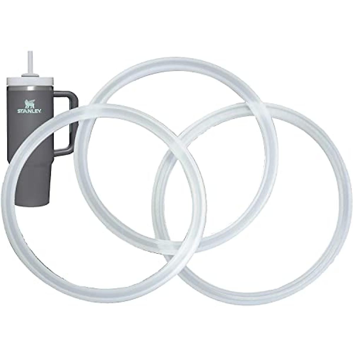 Replacement Lid Seals for Stanley Quencher H2.0 40 Ounce FlowState Drinking Tumbler (White)
