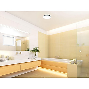 Delta Breez Integrity 100 CFM Exhaust Bath Fan, LED Edge-Lit Flat Round Panel Light, Energy Efficient Quiet Operation Ceiling Mount Motor, White