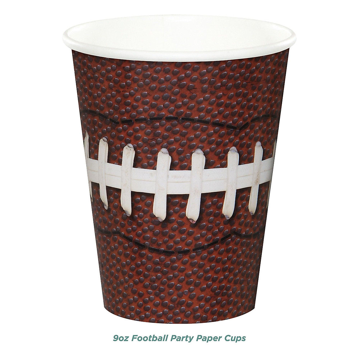Football Party Game Ball Oval Paper Dinner Plates, Beverage Napkins, and Beverage Cups (Serves 16)