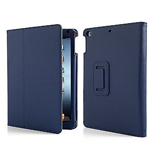 RUBAN Case for iPad 9.7 Inch 2018/2017/iPad Air 2/iPad Air 1 - [Corner Protection] - [Scratch-Resistant] Premium PU Leather Folio Smart Stand Cover w/Auto Sleep/Wake, Navy Blue