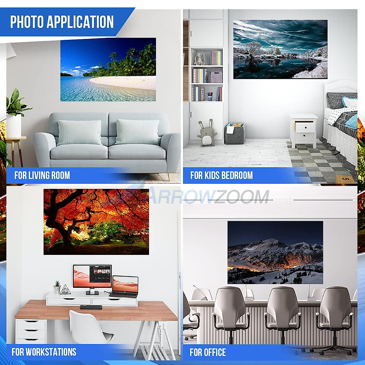 Arrowzoom 6 Felt Wall Art Acoustic Panel Display Stylish Decorative Acoustical Tiles Noise Reduction Recording Studio Room Home Treatment Strong Adhesive DIY Nature Design C 23.6 x 35.4 in AZ1228