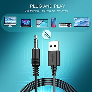 LLEVTIC Computer Speakers, Desktop Speakers with 6 Colorful RGB Lights, Volume Control PC Speakers, USB Powered Gaming Speakers with 3.5mm Aux Cable for PC Monitor Laptop Tablet Phone