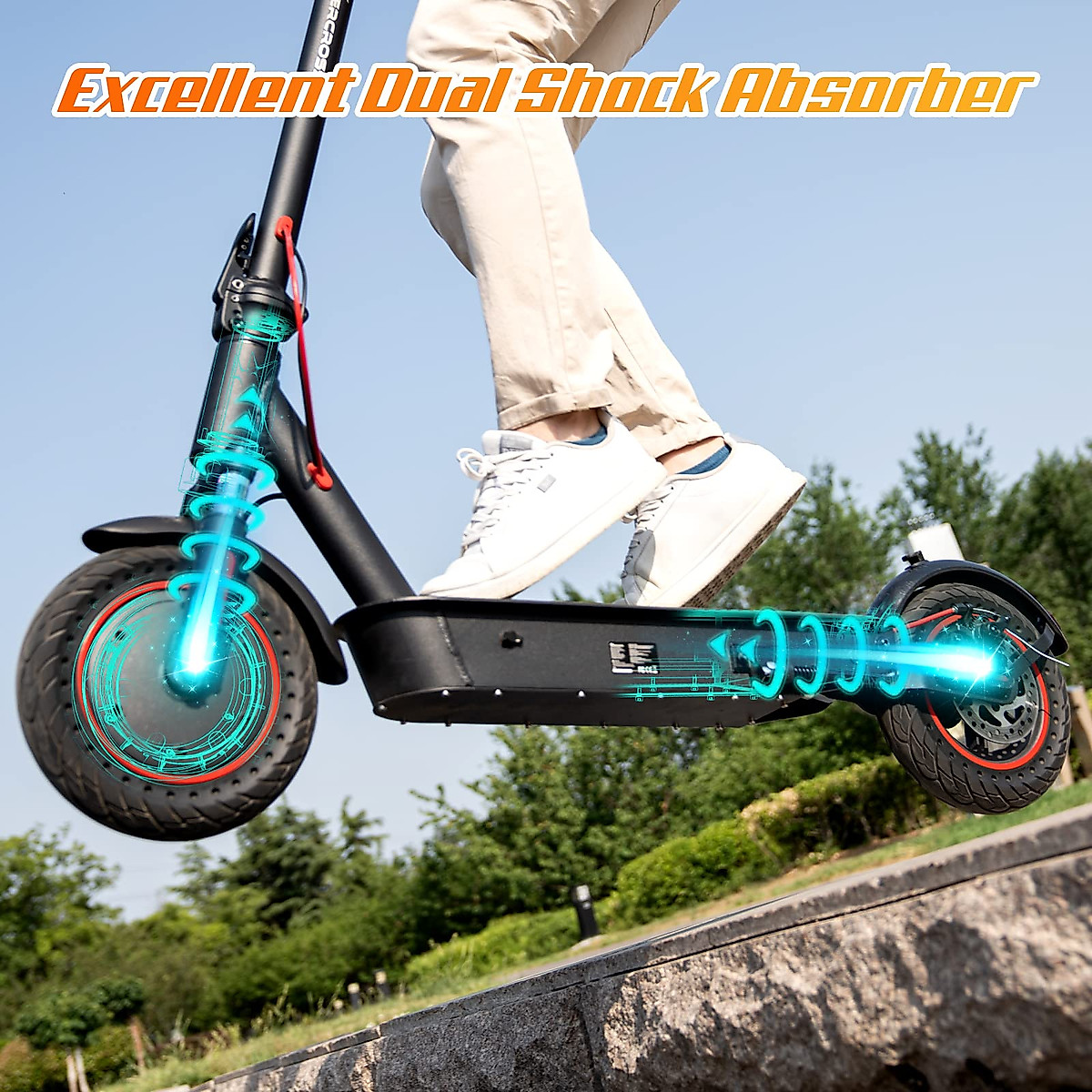 EVERCROSS EV10K PRO App-Enabled Electric Scooter, Scooter Adults with 500W Motor, Up to 19 MPH & 22 Miles E-Scooter, Lightweight Folding for 10'' Honeycomb Tires