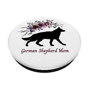 German Shepherd Mom Flower PopSockets PopGrip: Swappable Grip for Phones & Tablets