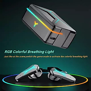 SDC X7 Waterproof/Noise Cancelling Colorful Breathing Light Low Latency Gaming Wireless Earphones Headset Dual Mode HiFi Bass Game Earbuds