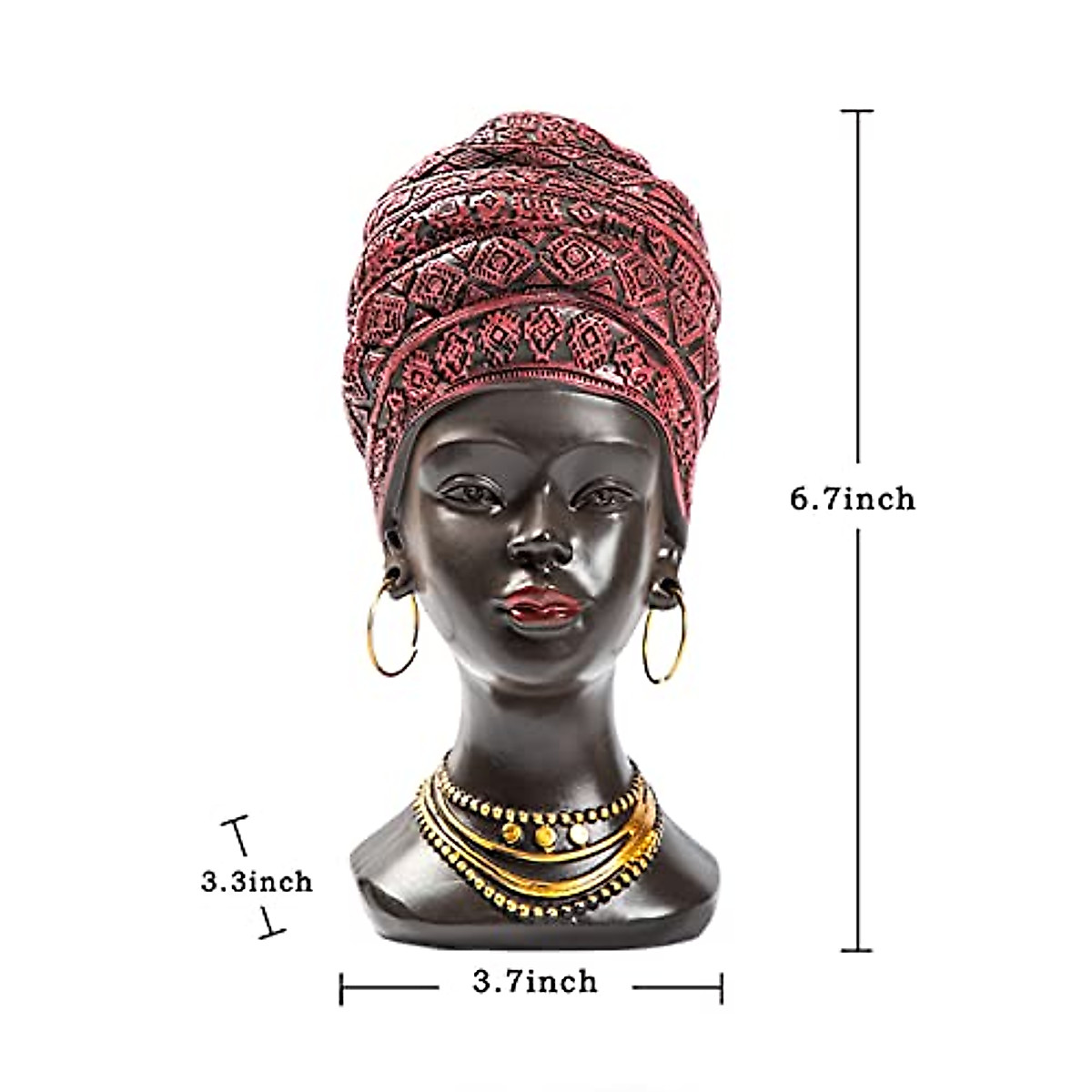 African Statue and Sculptures for Home Decorations, for Home Decor,African Figurines, for Living Room Women Statue Shelf Decor Accent