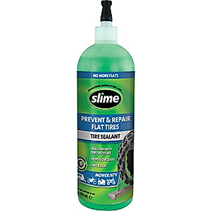 Slime 10008 Flat Tire Puncture Repair Sealant, Prevent and Repair, Tubeless Mower and ATV Tires, Non-Toxic, eco-Friendly, 24 oz Bottle