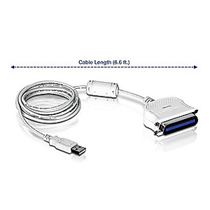 TRENDnet USB to Parallel 1284 Converter Cable, TU-P1284, USB 1.1/2.0/3.0, Windows 10/8.1/8/7, Mac OS X 10.6-10.9, 2 m (6.6 ft) Length, Connect Parallel Port Printers to a USB Port, Plug & Play