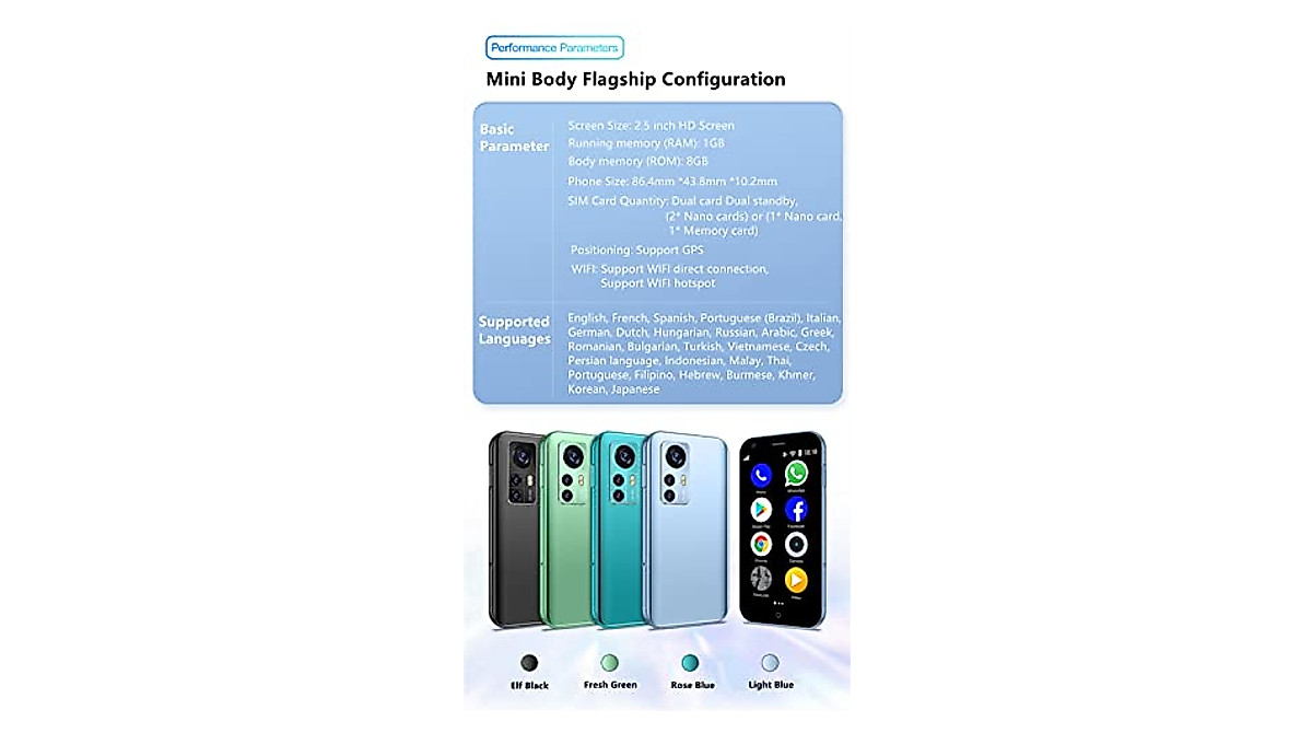 Unlock the Mini Smartphone with 2.5'' HD Display