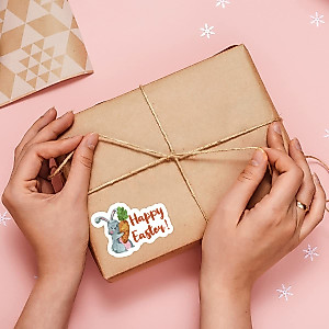 360 PCS Easter Bunny Stickers 4 Design,Cute Small Business Envelopes Stickers for Handmade Goods/Bags Business Packages,Easter Day Theme Small Shop Business Stickers for Envelopes Seals -Carrot