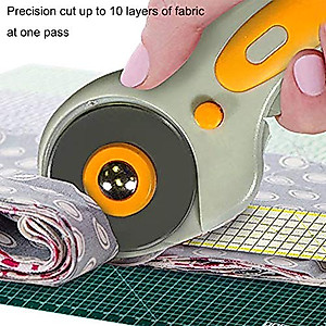 KISSWILL Rotary Cutter Blades 45mm - 10 Pack Mix Pack 45 mm Rotary Cutting Blades Fits for OLFA Fiskars Martelli Truecut 45mm Rotary Cutter Replacement Blades, Sharp and Durable