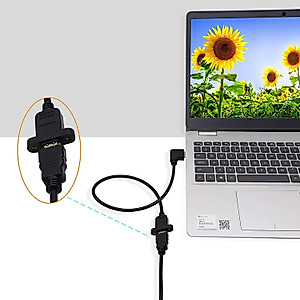 Qaoquda Panel Mount HDMI Extension Cable High Speed HDMI Male to Female Extension Cable with Screw Nut Support 4K Resolution for Blu Ray Player, 3D TV, Roku, Xbox360,Black (1 FT/30 CM)