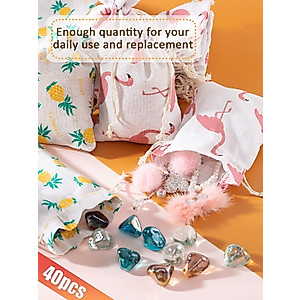 40 Pcs Hawaiian Drawstring Favor Bags- 2 Styles Natural Burlap Pouches Drawstring Gift Treat Bags for Birthday Wedding Summer Beach Luau Tropical Party Favors(Pineapple+ Flamingo, 20pcs Each Style)