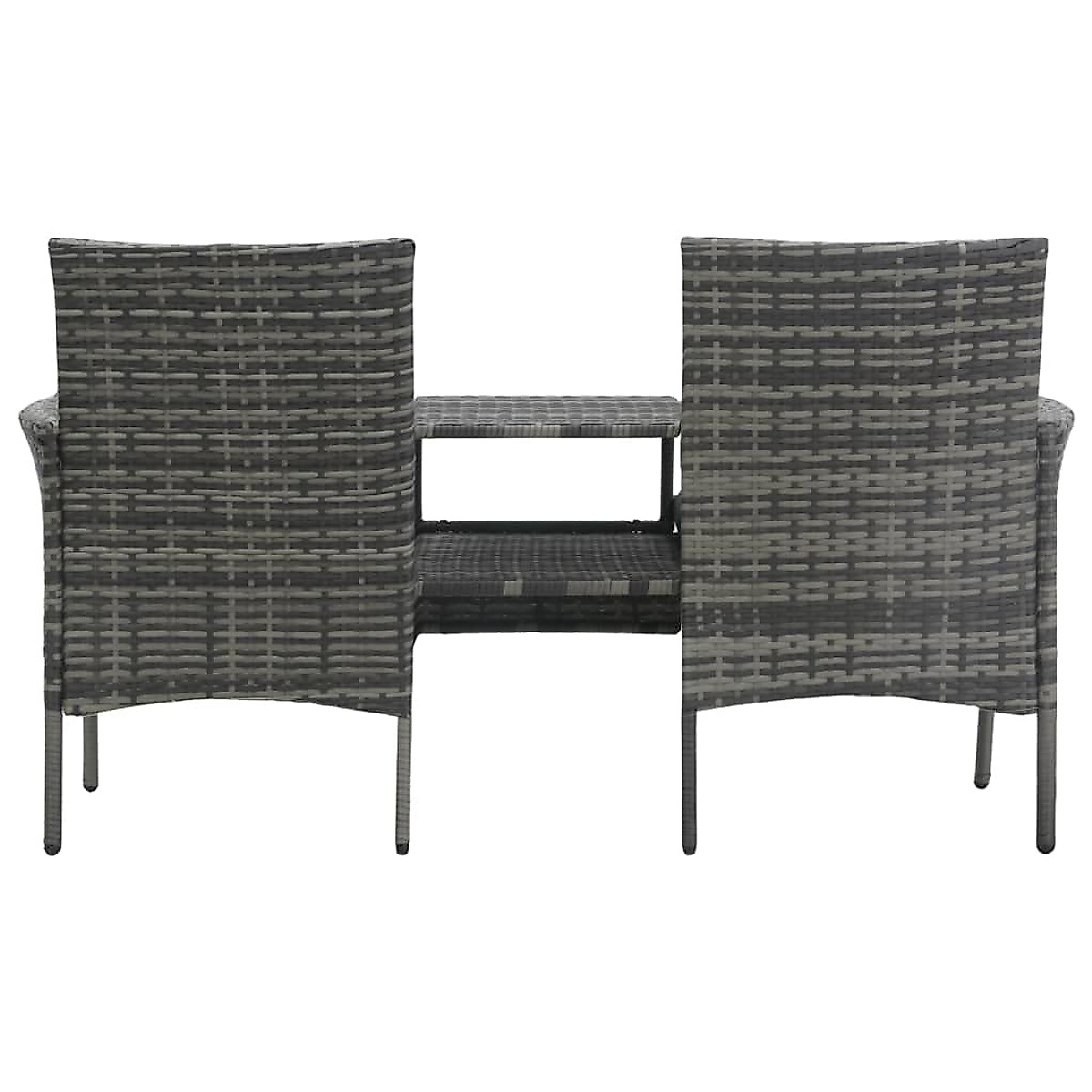 AJSEOYBS Patio Furniture Set,Outdoor Furniture,Patio Conversation Sets for Backyard, Porch, Balcony, Poolside,2-Seater Patio Sofa with Tea Table Poly Rattan Anthracite