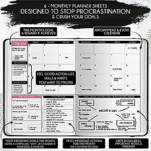 Law of Attraction Life & Goal Planner - A 90 Day Journey Creating Your Dream Life - Personal Gratitude Journal, Week Success Planner, Vision Board & Organizer + Planner Stickers, Undated