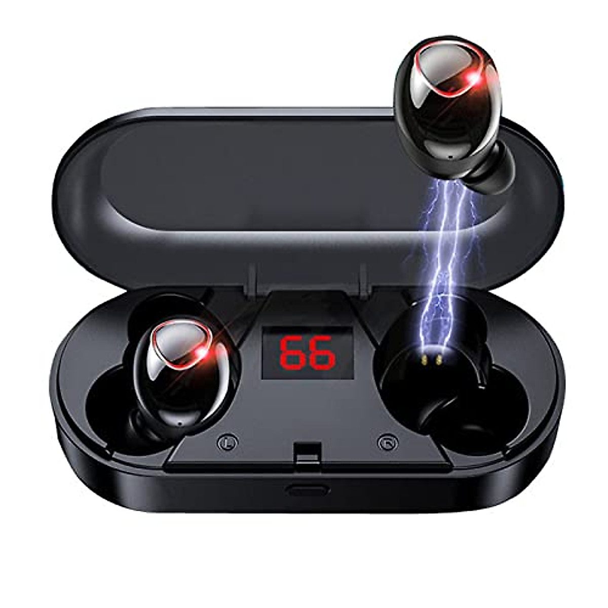 Ivishow® Wireless Earbuds CVC 8.0 Noise Cancelling Bluetooth 5.0 Headphones with LED Display Charging Case IPX7 Waterproof Wireless Earphones Compatible iPhone Samsung Android