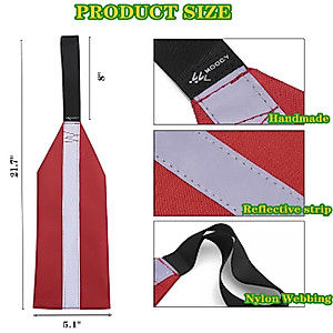 MOPHOEXII kayak safety flag canoe flag towing flag，kayak accessories safety kit，red kayak flag with Webbing Fit for Kayaks Canoes(Red with Reflective Strips)
