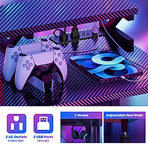 GIKPAL L-Shaped Desk Computer Corner Desk,54 inch Home Gaming Desk, Office Writing Workstation with Storage Shelves, Space-Saving, Rustic Brown