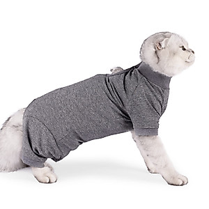 Cat Surgical Recovery Suit Professional for Male Female Dog Abdominal Wounds Cone E-Collar Alternative, Anti-Licking Or Skin Diseases Pet Surgical Recovery Pajama Suit, Soft Fabric Onesies for Cats
