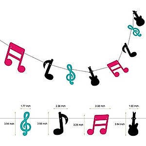 HappyField Tik Tok Party Decorations Tik Tok Music Note Garland Tik Tok Party Banner Black Teal Fuchsia Music Note Garland Music Note Streamer Tik Tok Birthday Party Decorations Tik Tok Party Supplies