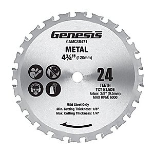 Genesis GAMCSB471 4 3/4" 24-Teeth Metal-Cutting Circular Saw Blade