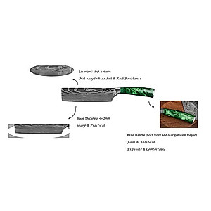 CULITECH Nakiri Knife, 7 inches Sharp Laser Damascus Pattern Chef Knife with Resin Handle and Sheath,Utility Kitchen Knife for Kitchen and Restaurant used