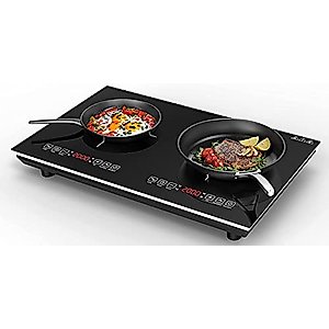 VBGK Double Induction Cooktop, 4000W Countertop Burner Hot Plate LCD Sensor Touch Energy-Saving Portable Induction Cooktops 2 Burner with Child Safety Lock & Timer, 110~120V