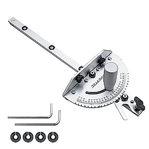 POWERTEC 71142 Universal Table Saw Miter Gauge Assembly/Miter Gauge with 27 Angle Stops