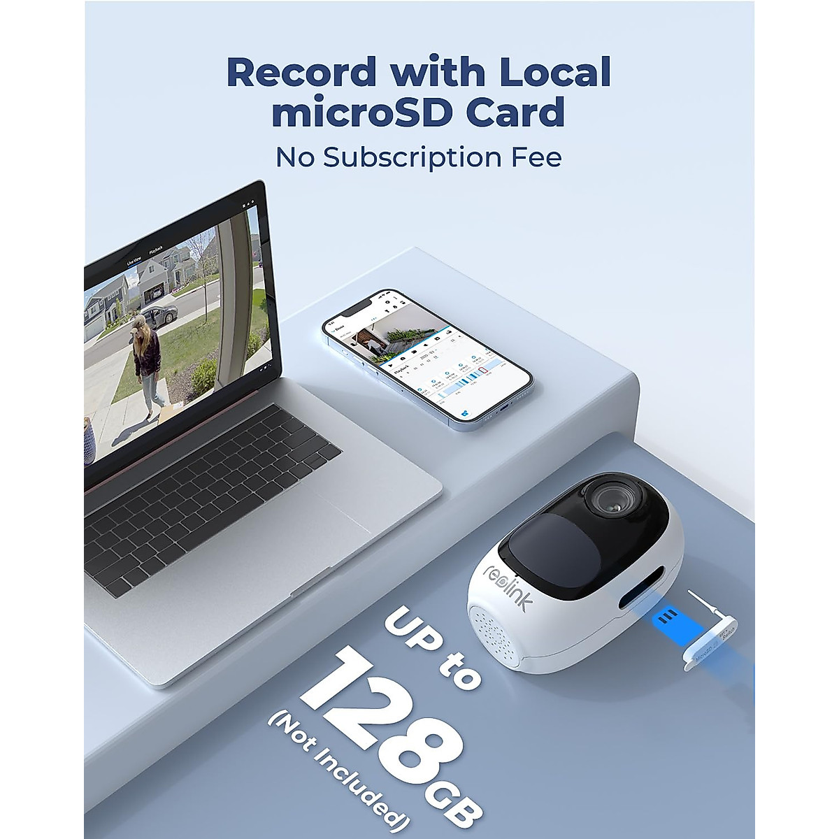 REOLINK Argus 2E 2K Wireless Cameras for Home Security, No Hub Needed, Solar Powered Outdoor Camera 3MP Night Vision, Human/Vehicle Detection, Local Storage, Compatible with Alexa, (2 Pack)