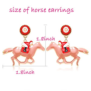 Horse Earrings Funny Kentucky Derby Race Horse Drop Dangle Earrings for Women Western Cute Horse Dangling Earrings Jewelry Gift for Horse Racing Fan